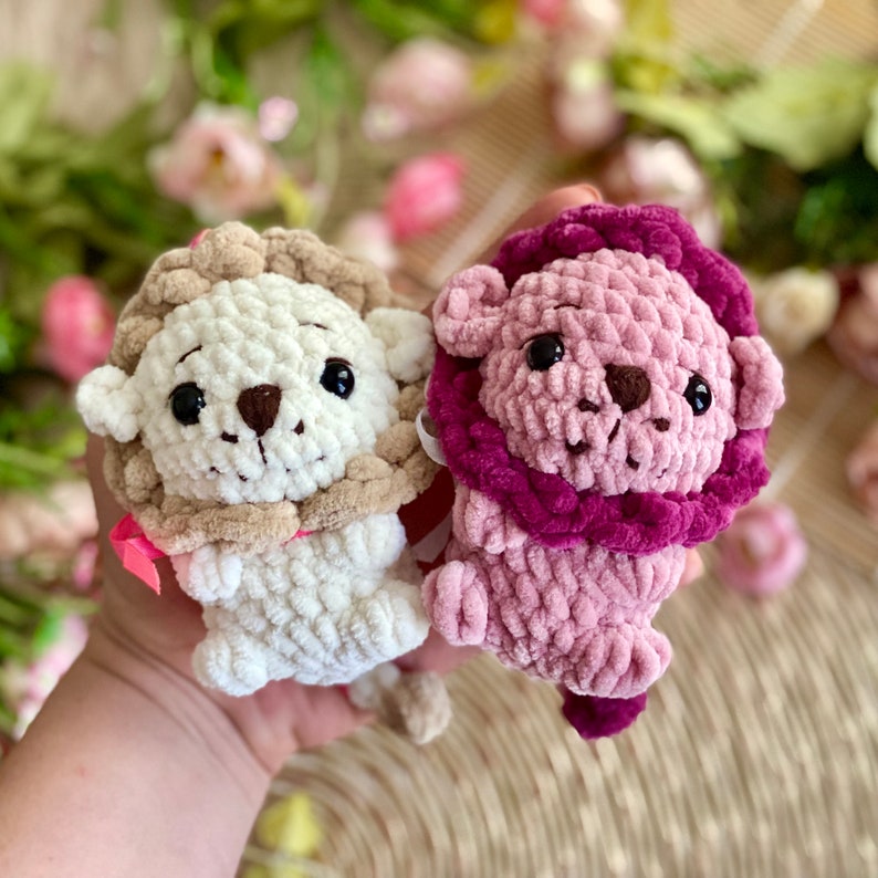 No Sew Crochet Pattern Lion, Keychain Amigurumi Baby Lion - Etsy