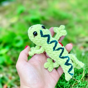 No Sew Crochet Pattern Salamander, Keychain Amigurumi Baby Salamander ...