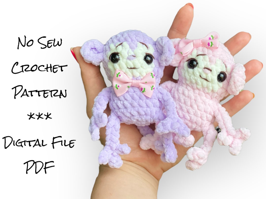 No Sew Crochet Pattern Monkey, Keychain Amigurumi Baby Monkey - Etsy