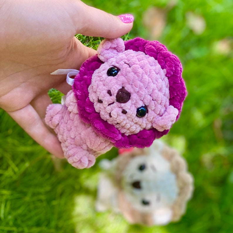No Sew Crochet Pattern Lion, Keychain Amigurumi Baby Lion - Etsy
