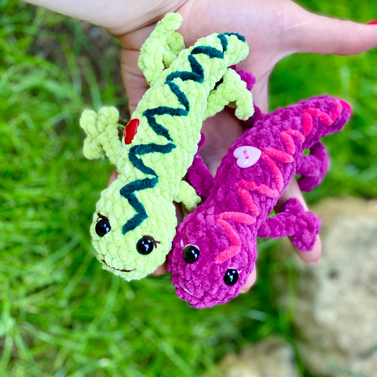 No Sew Crochet Pattern Salamander, Keychain Amigurumi Baby Salamander ...
