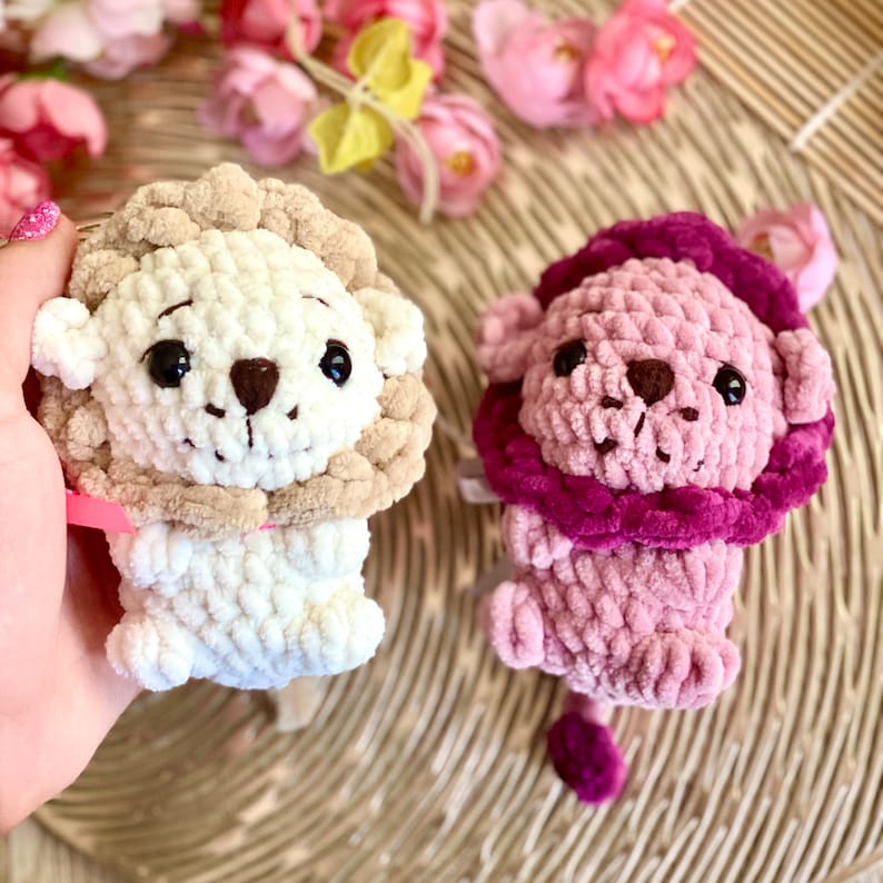 No Sew Crochet Pattern Lion, Keychain Amigurumi Baby Lion - Etsy