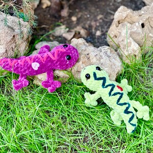No Sew Crochet Pattern Salamander, Keychain Amigurumi Baby Salamander ...