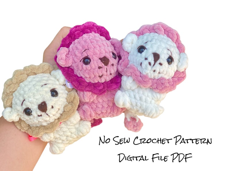 No Sew Crochet Pattern Lion, Keychain Amigurumi Baby Lion - Etsy