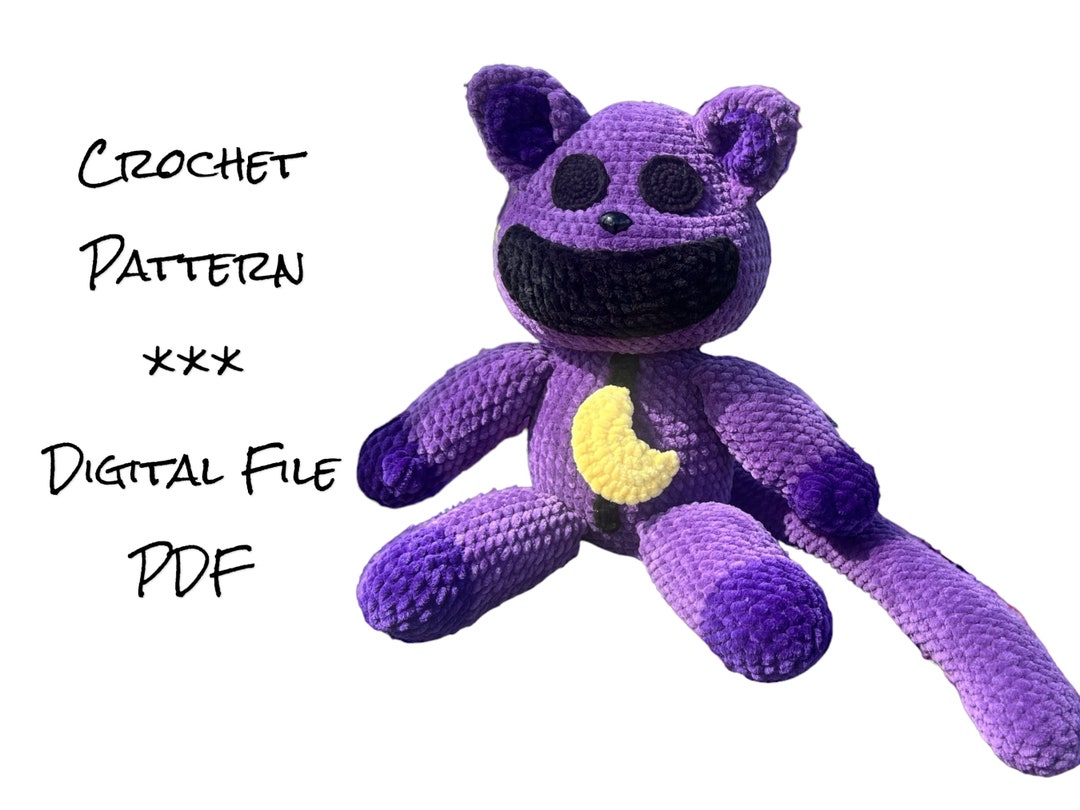 Plushie Catnap Crochet Pattern, Fan Art Plush Amigurumi, Smiling ...