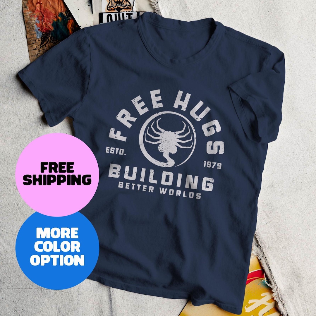 Alien Movie Facehugger Unisex T-shirt, Free Hugs Parody Tee, Sci-fi ...