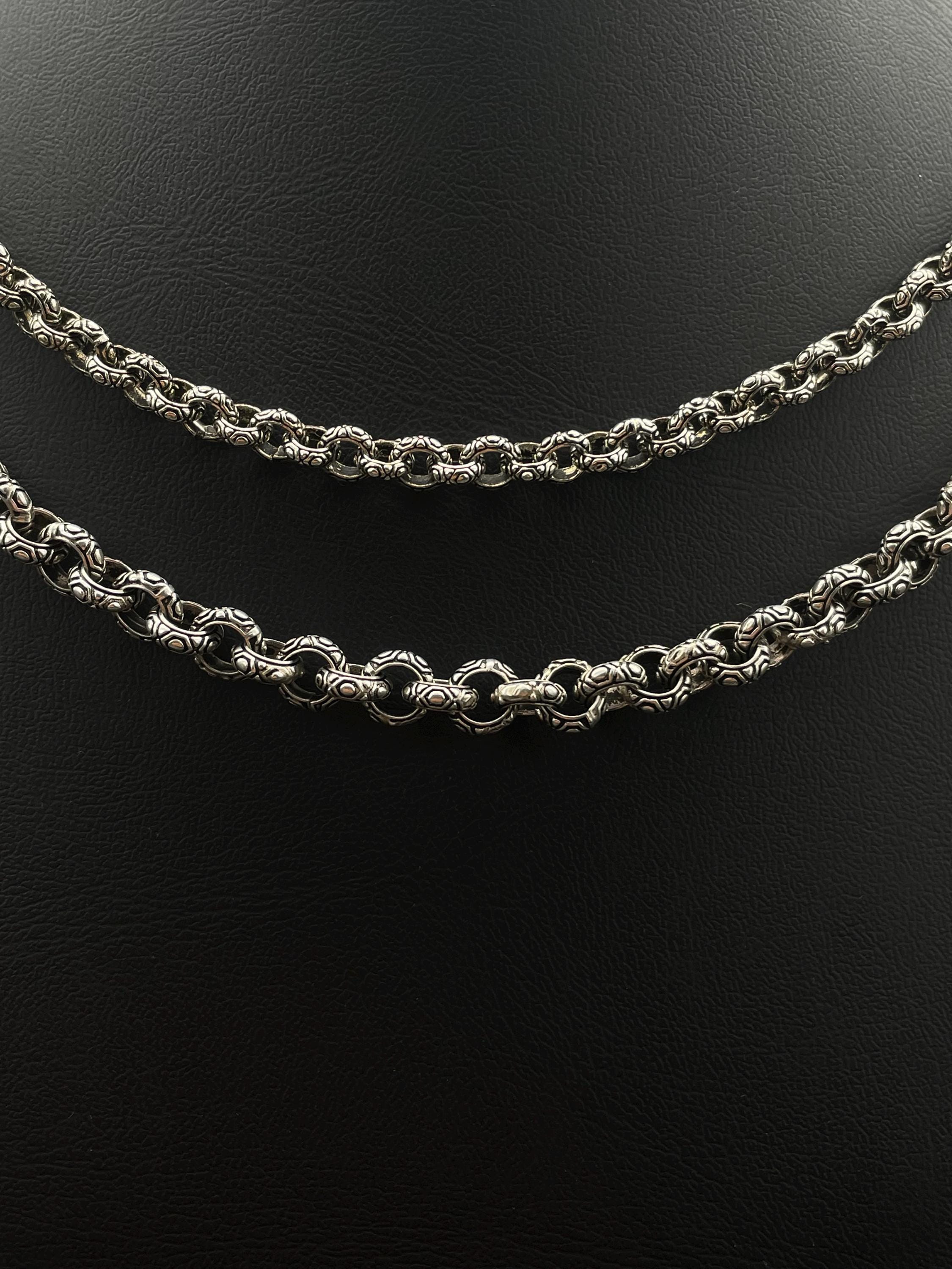 925 Sterling Silver Rolo Link Chain Necklace | Handmade Vintage Style ...