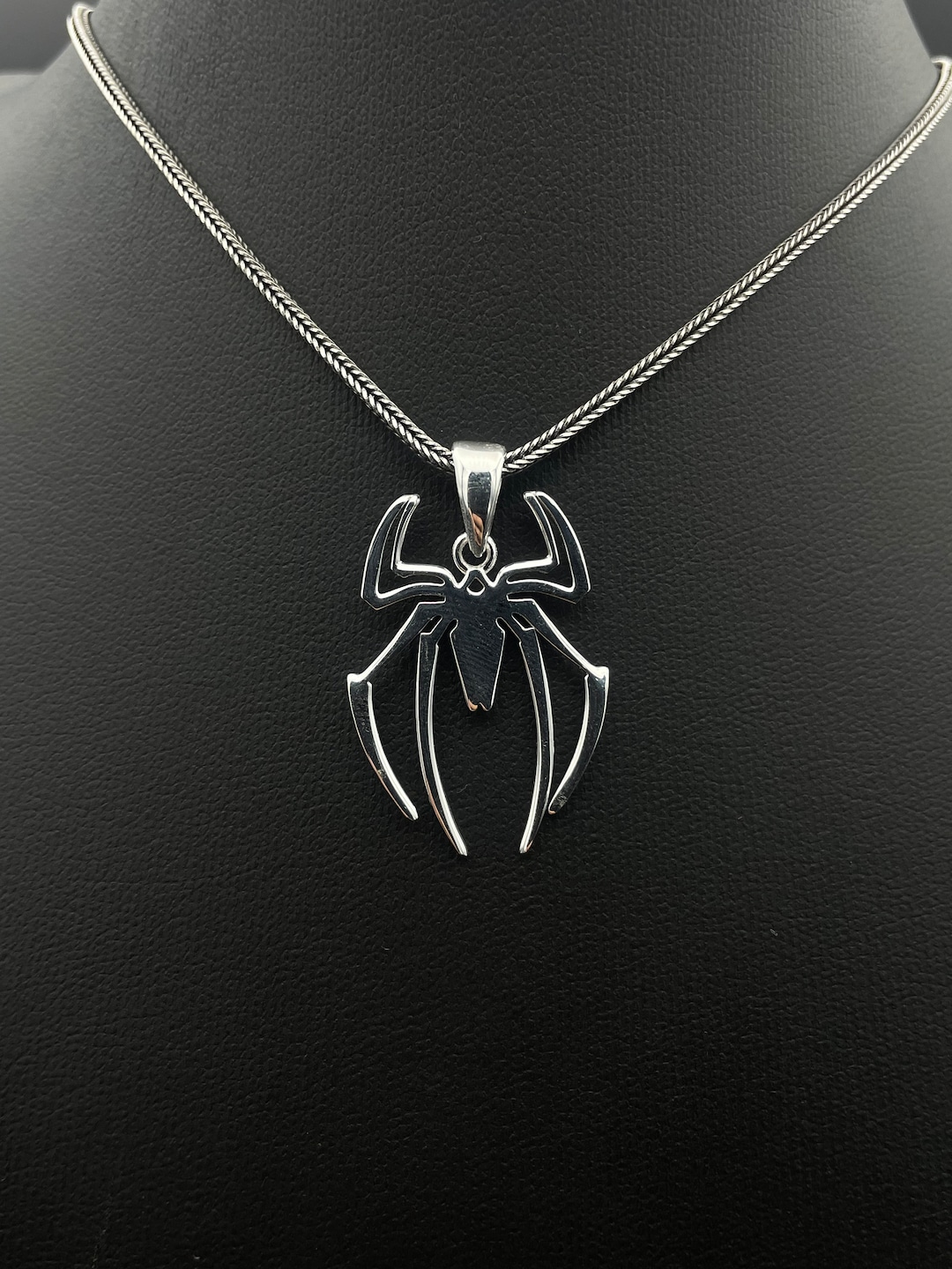 Spiderman Symbol Silver Pendant Necklace, Superhero Jewelry Pendant ...
