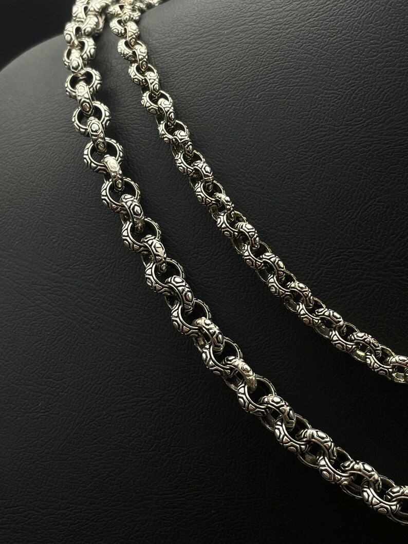 925 Sterling Silver Rolo Link Chain Necklace | Handmade Vintage Style ...