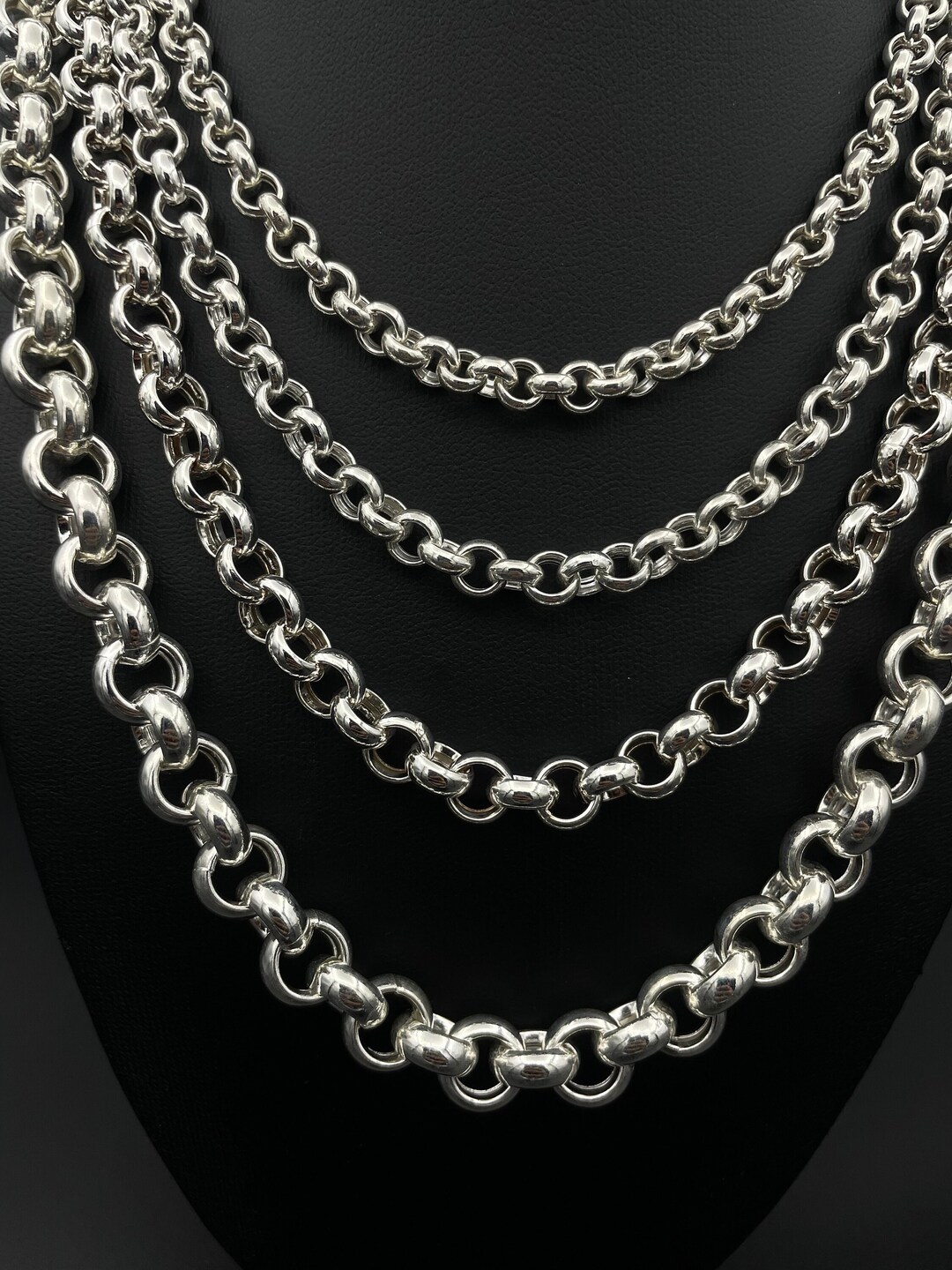 925 Sterling Silver Rolo Chain, Rolo Chain Necklace, Cable Silver ...