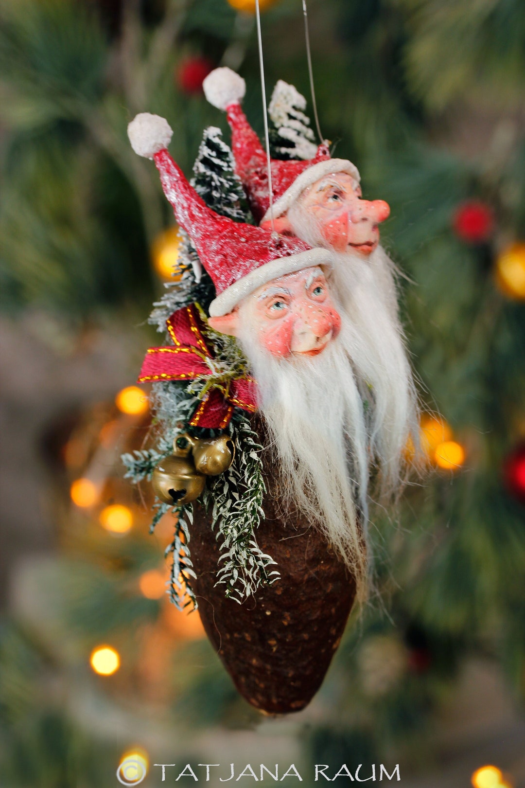 Santa Claus Hansi & Hans Miniature Sculpture Fantasy Decor ...
