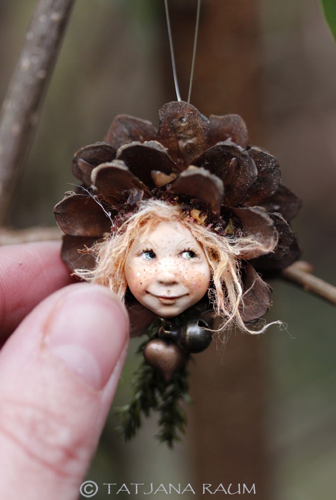 Pixie Girl Minki Handmade Decoration, Zapfenkind - Etsy
