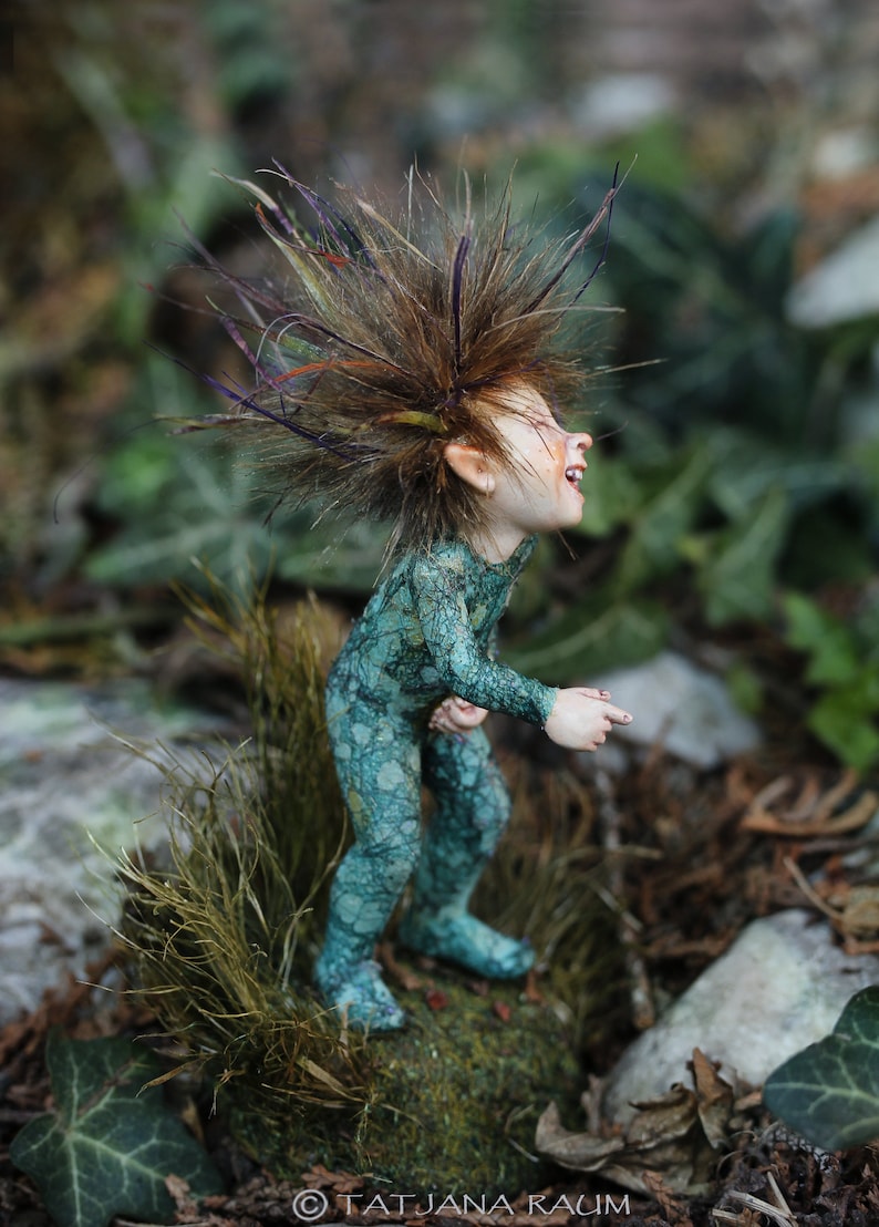 Miniature Laughing Pixie Boy 1:12th by Tatjana Raum Dollhouse - Etsy
