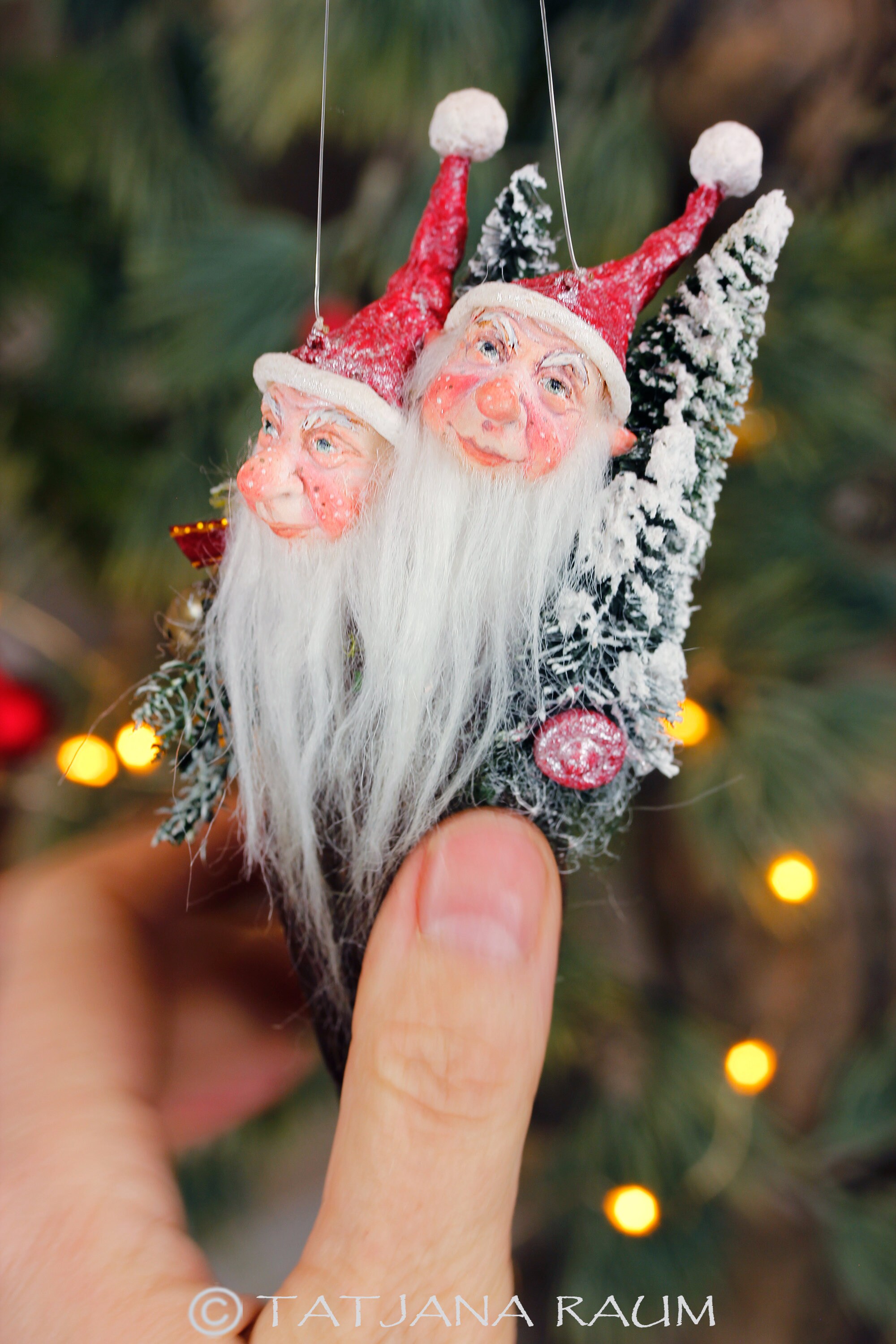Santa Claus Hansi & Hans Miniature Sculpture Fantasy Decor ...