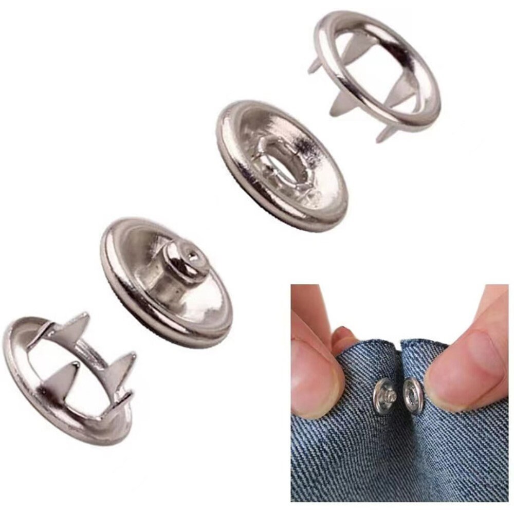 100 Set 9.5mm Craftsmanship DIY Metal Open Ring Snaps Buttons With Setting Tool for Crafts ...