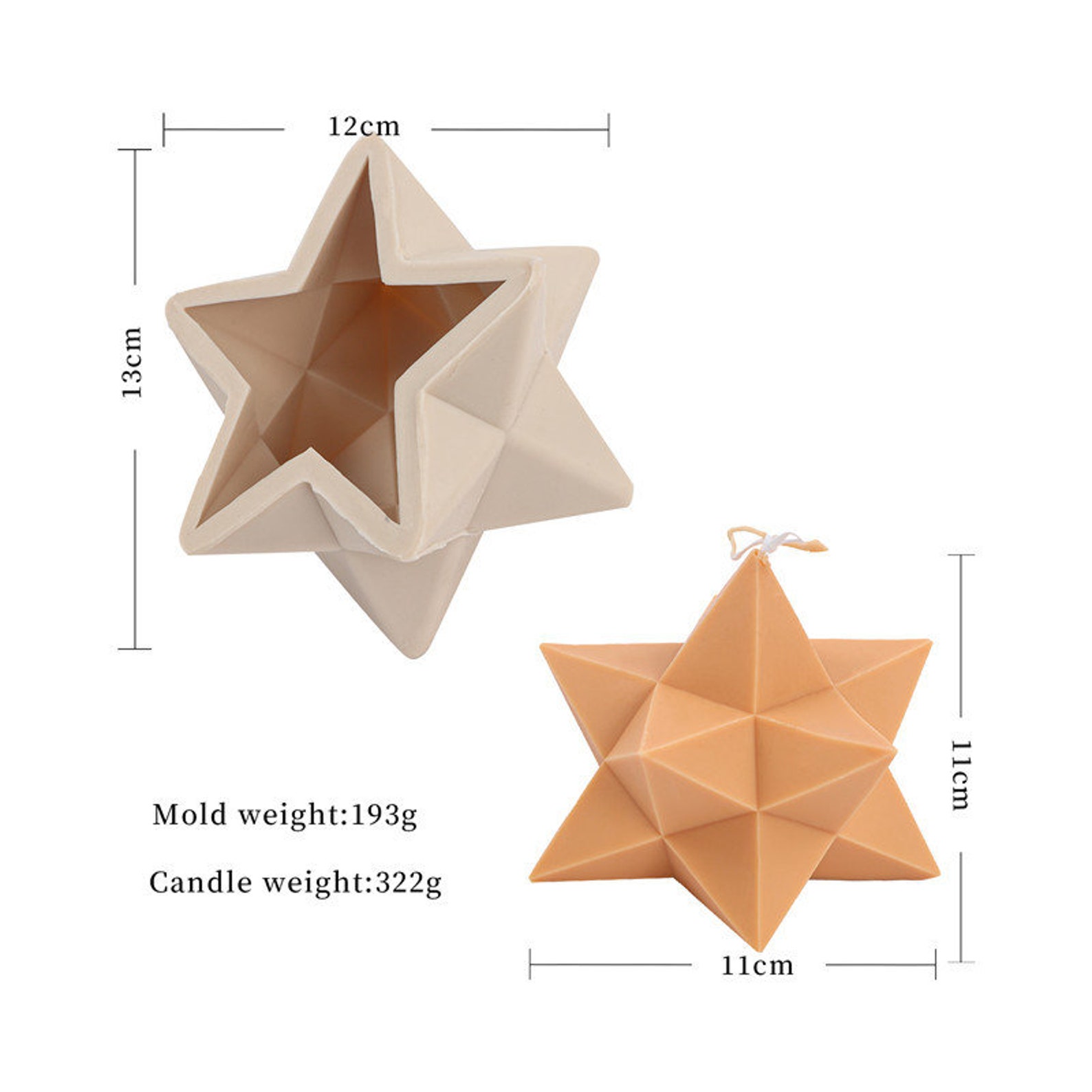 Five-pointed Star Candle -silicone Pointed Silicone Mold - Aromatherapy ...