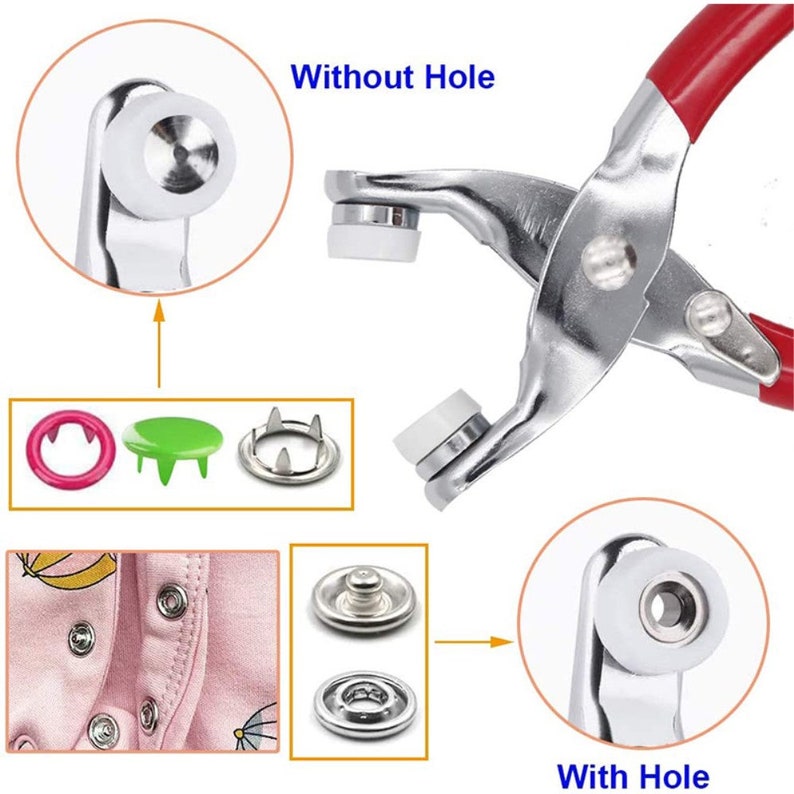 100 Set 9.5mm Craftsmanship DIY Metal Open Ring Snaps Buttons With ...