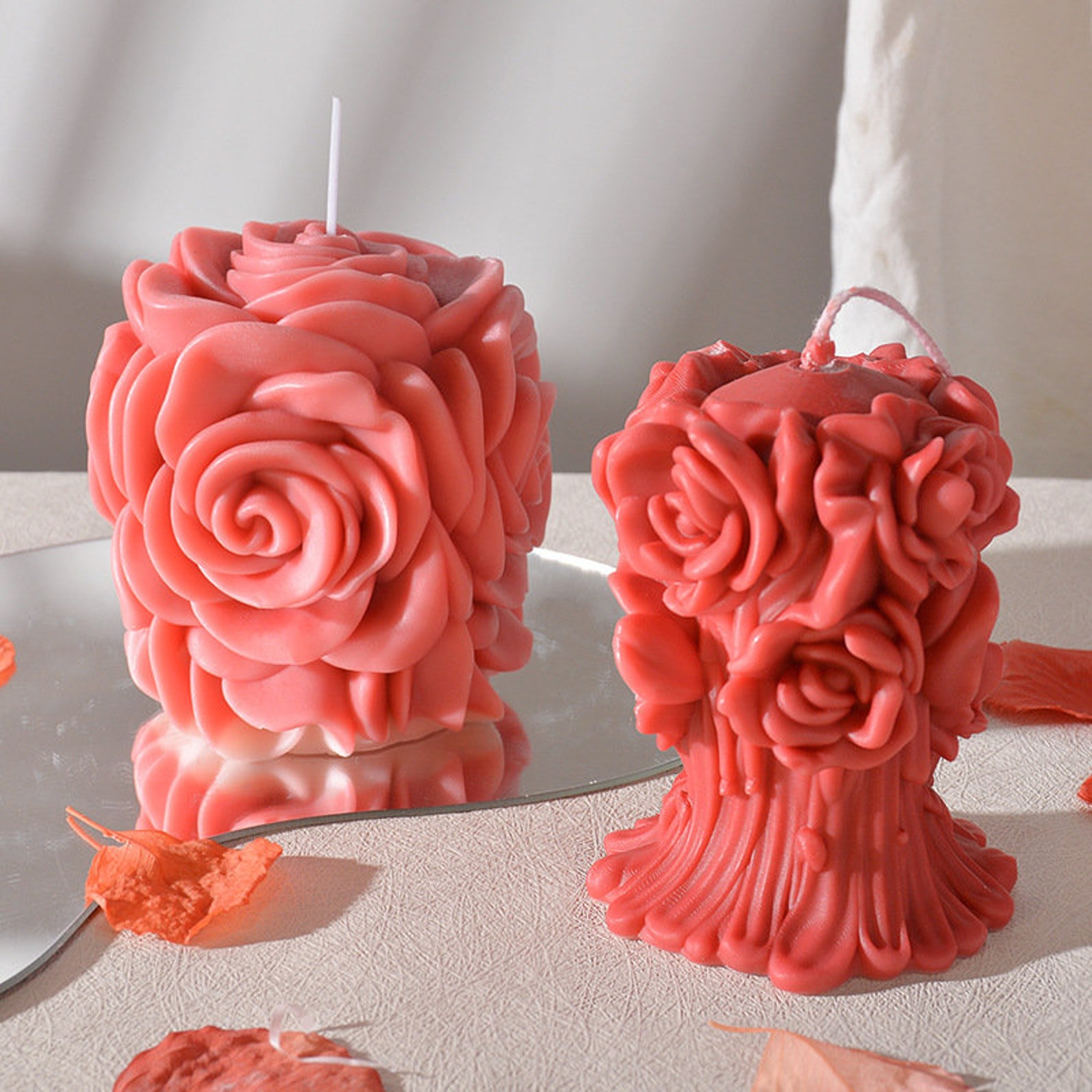 Flower Column Rose Candle Silicone Mold Column - Aromatherapy Decor - Etsy