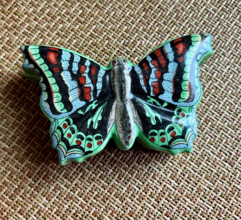 RARE Fabienne Jouvin Monarch Butterfly Shaped Trinket Box From Tozai-signed beautiful Art - Etsy