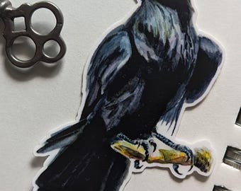Large Watercolor Raven Vinyl Sticker - Etsy