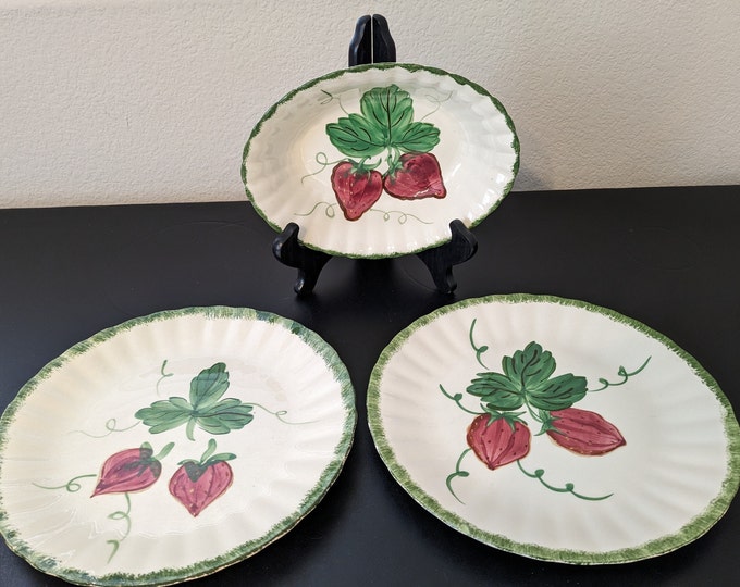Vintage Blue Ridge Southern Potteries "wild Strawberry" Oval Serving ...