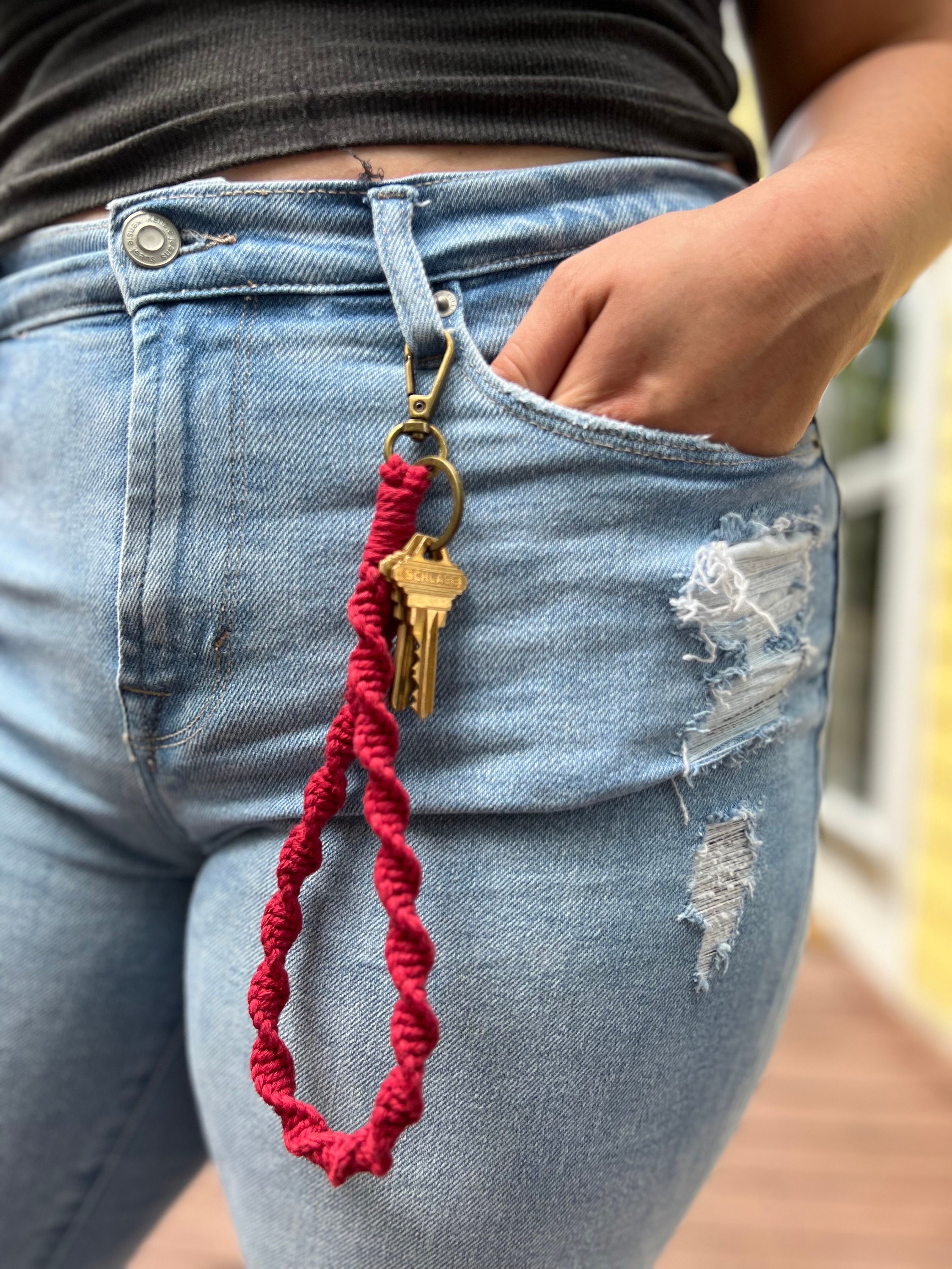 Macrame Wristlet, Macrame Keychain, Wrist Straps, Key Holder, Macrame ...