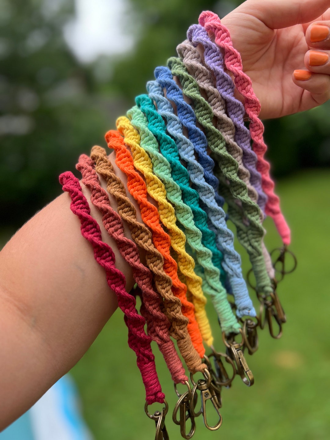 Macrame Wristlet, Macrame Keychain, Wrist Straps, Key Holder, Macrame ...