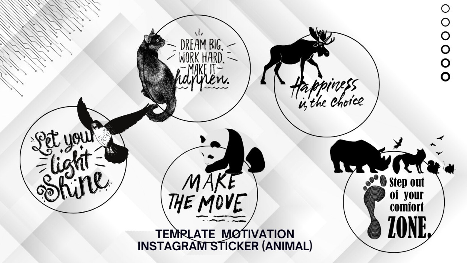 50 Sticker Quote animal Sticker Template Instagram Inspirational ...