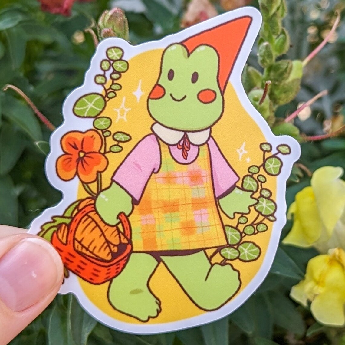 Cottagecore Frog Sticker Garden Gnome Whimsical Sticker for Laptops ...