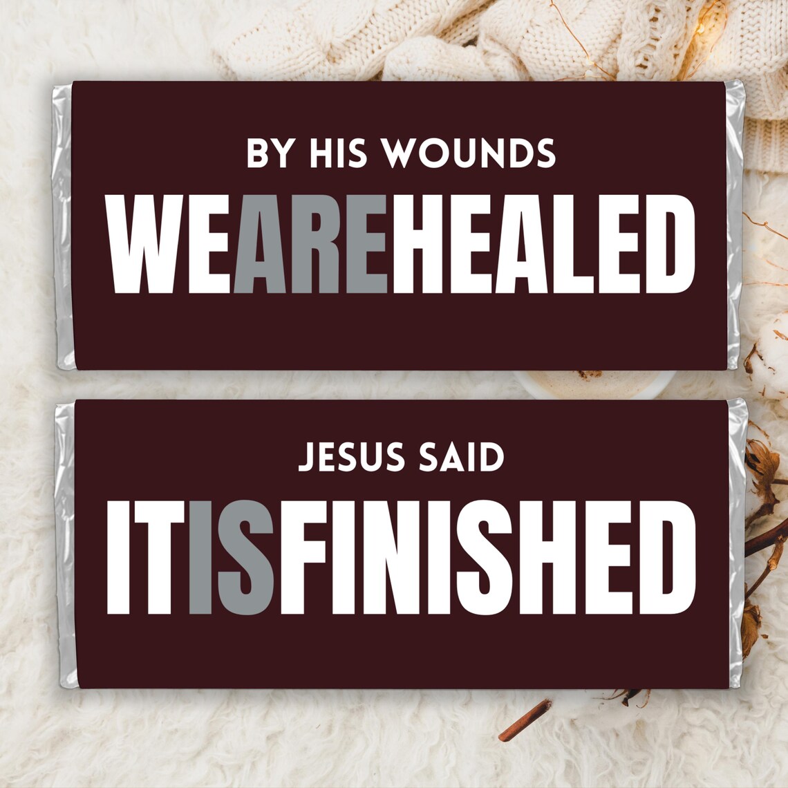 Printable Chocolate Bar Wrapper With Bible Verses | Easter Candy Bar ...