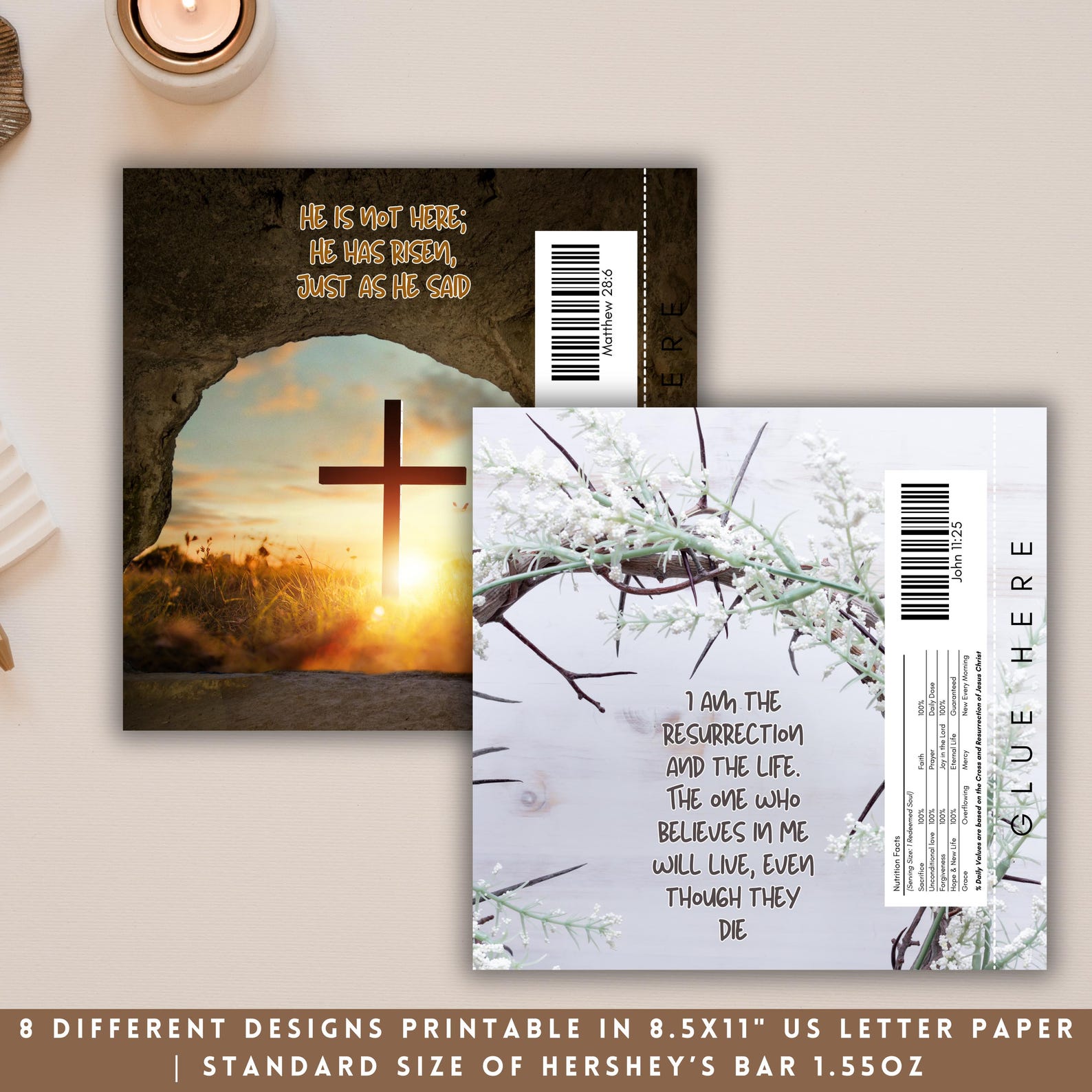 Printable Chocolate Bar Wrapper With Bible Verses | Easter Candy Bar ...