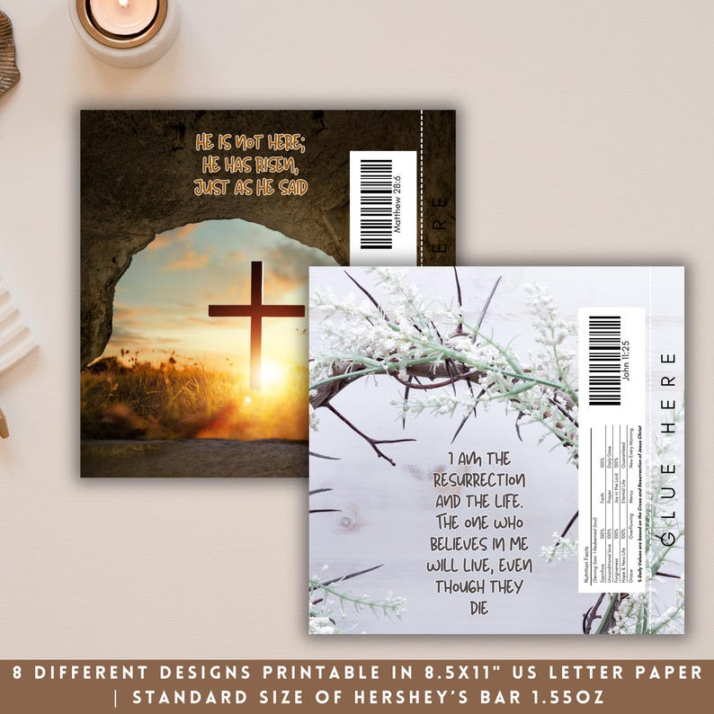 Printable Chocolate Bar Wrapper With Bible Verses | Easter Candy Bar ...