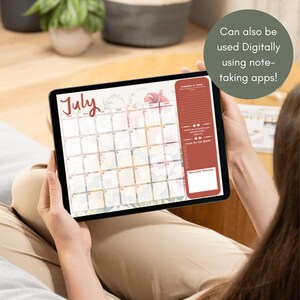 2025 Printable Christian Watercolor Floral Calendar | Landscape | US ...