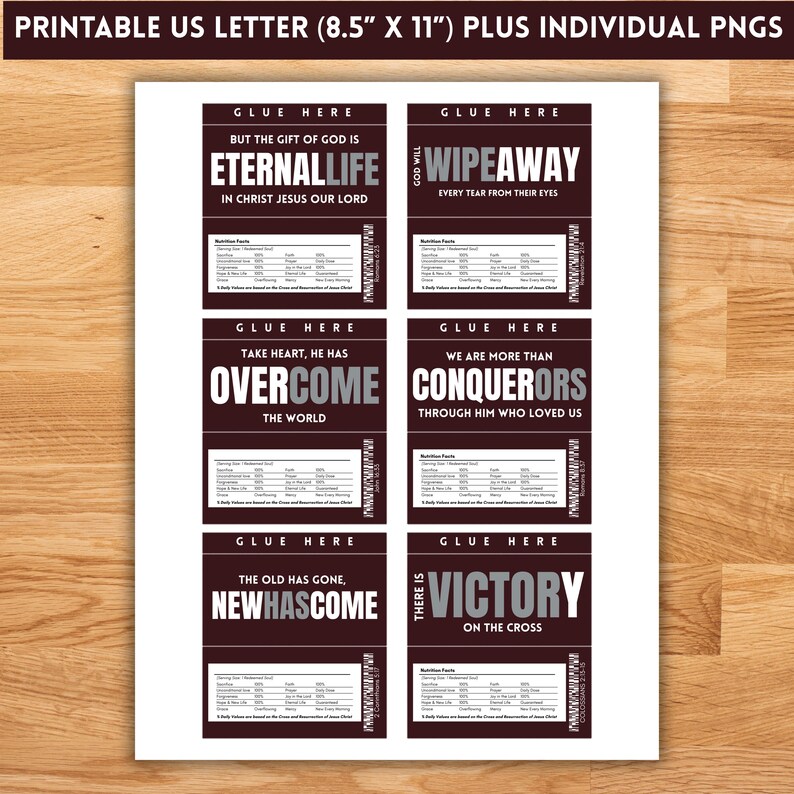 Printable Mini Chocolate Bar Wrapper With Bible Verses | Scripture ...