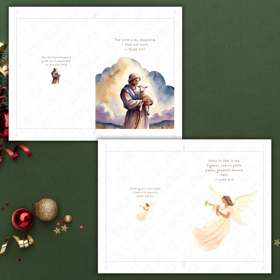 10 Printable Merry Christmas Card, Bible Verse Christian Card, Nativity ...