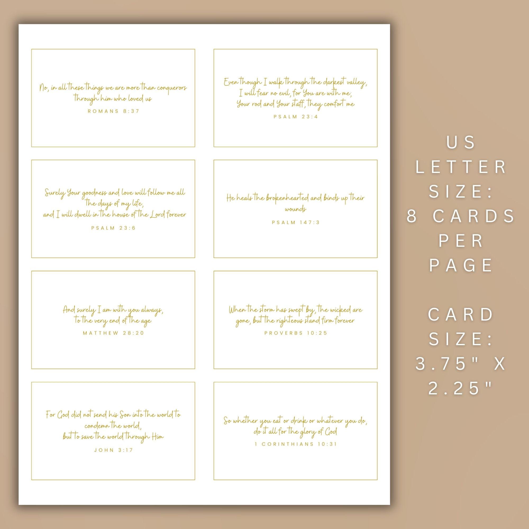80 Bible Verse Mini Cards Minimalist | Memory Verse | Christian ...