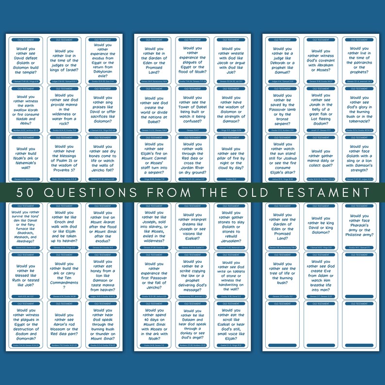 100 Printable "would You Rather?" Questions From the Bible | Old and ...
