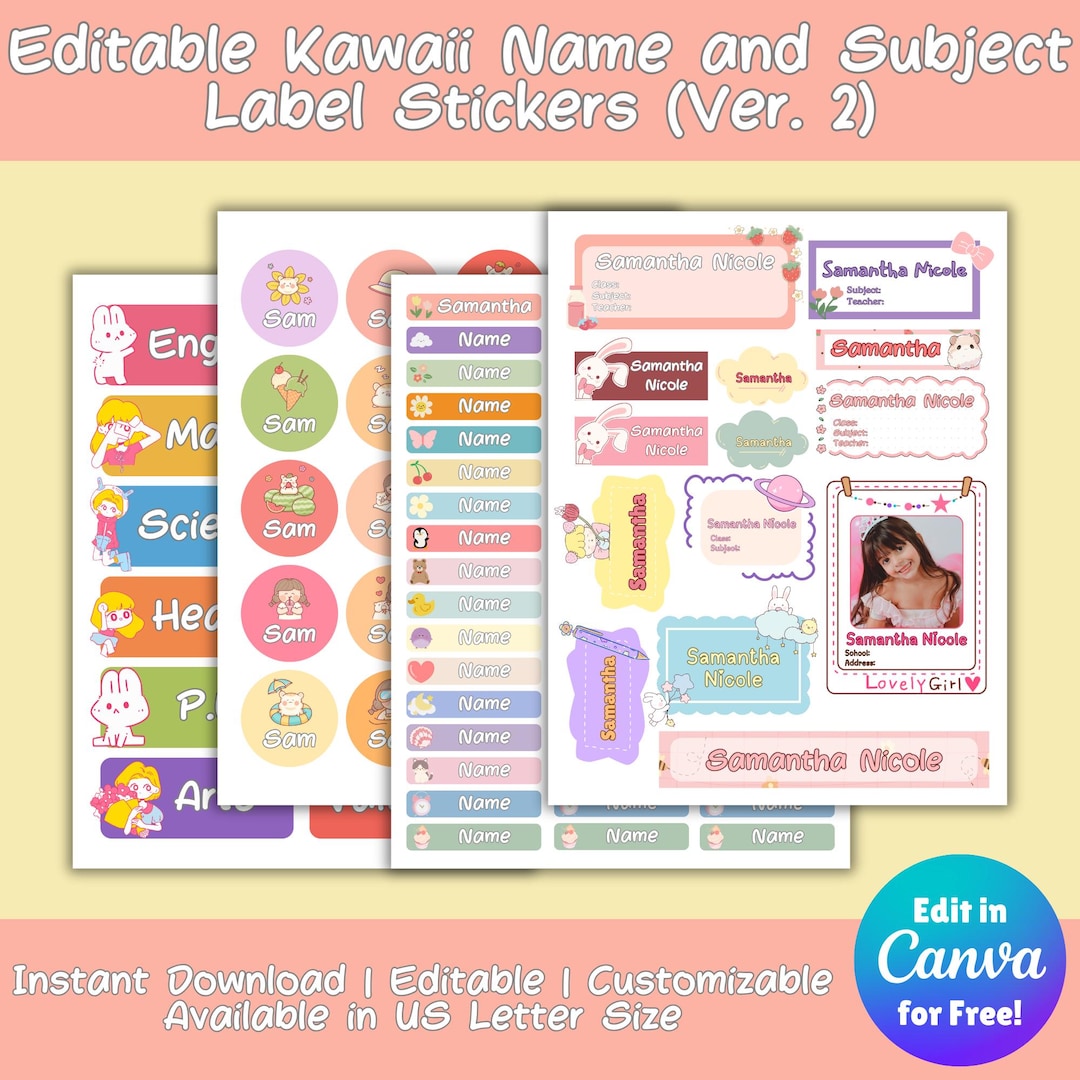 Pastel School Supply Labels | Name Labels | Subject Labels | Back to ...
