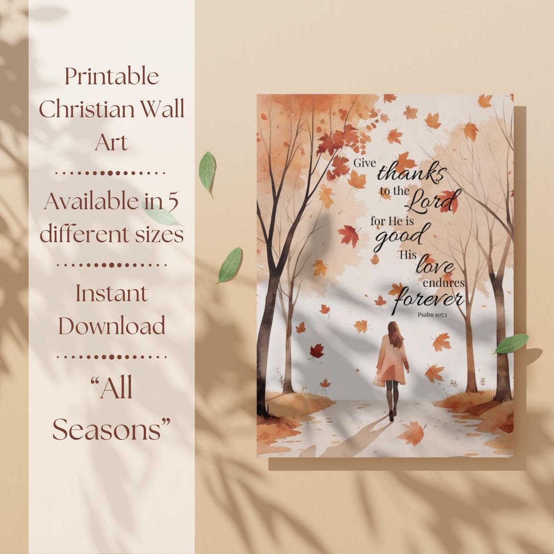 Bible Verse Wall Art Set of 6 | Seasonal Christian Printables ...