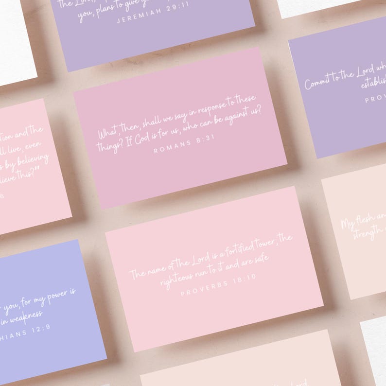 80 Bible Verse Cards Pastel Memory Verse Christian Journaling Mini ...