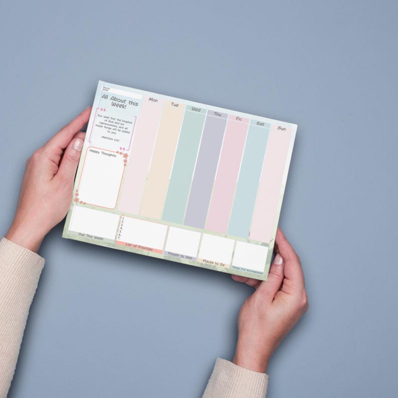 Bible Verses Weekly Planner | Printable | Colorful Pastel | Verse of ...