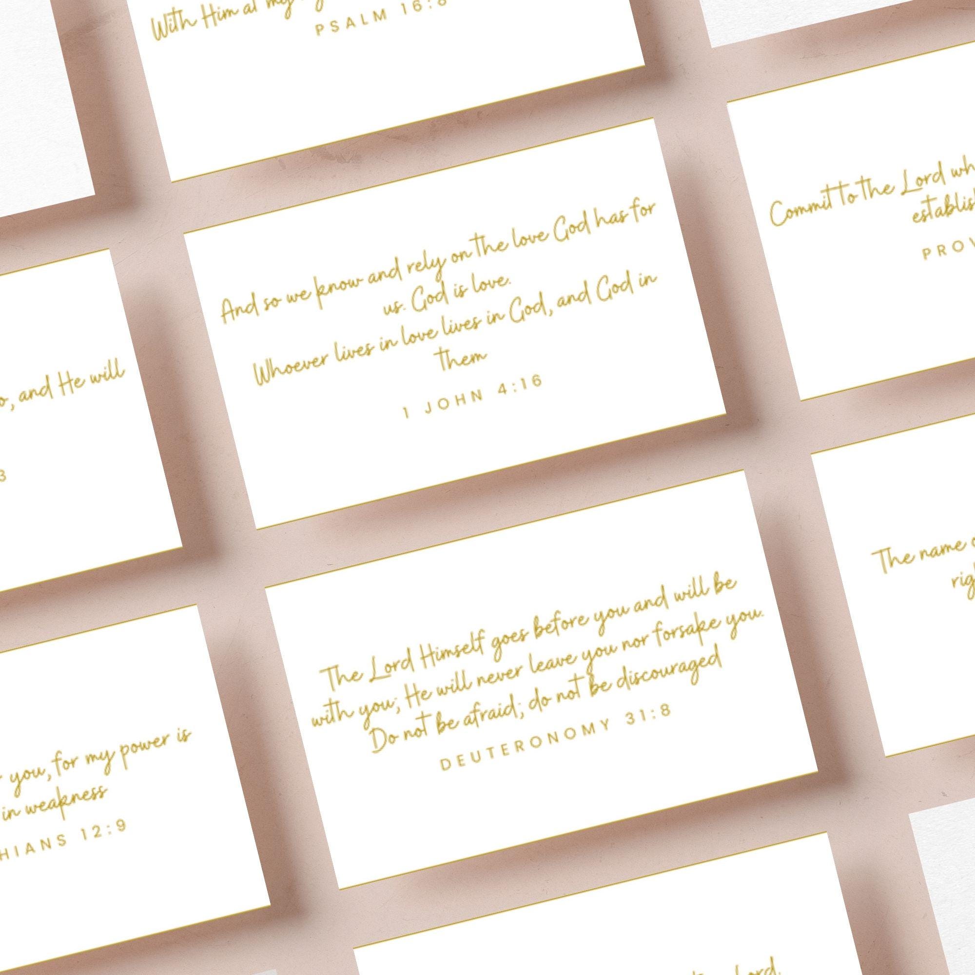 80 Bible Verse Cards Minimalist Memory Verse Christian Journaling Mini ...