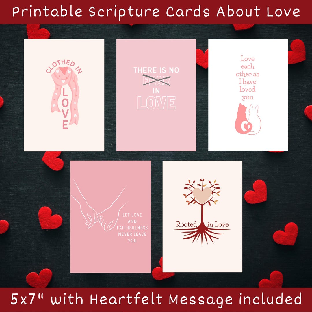 Printable Christian Bible Verse Love Card Scripture Card Faith-based ...
