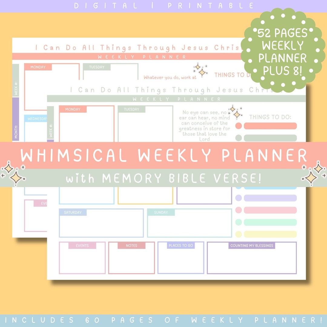 52-week Christian Planner | Bible Verses & Quotes | Daily Reflection ...