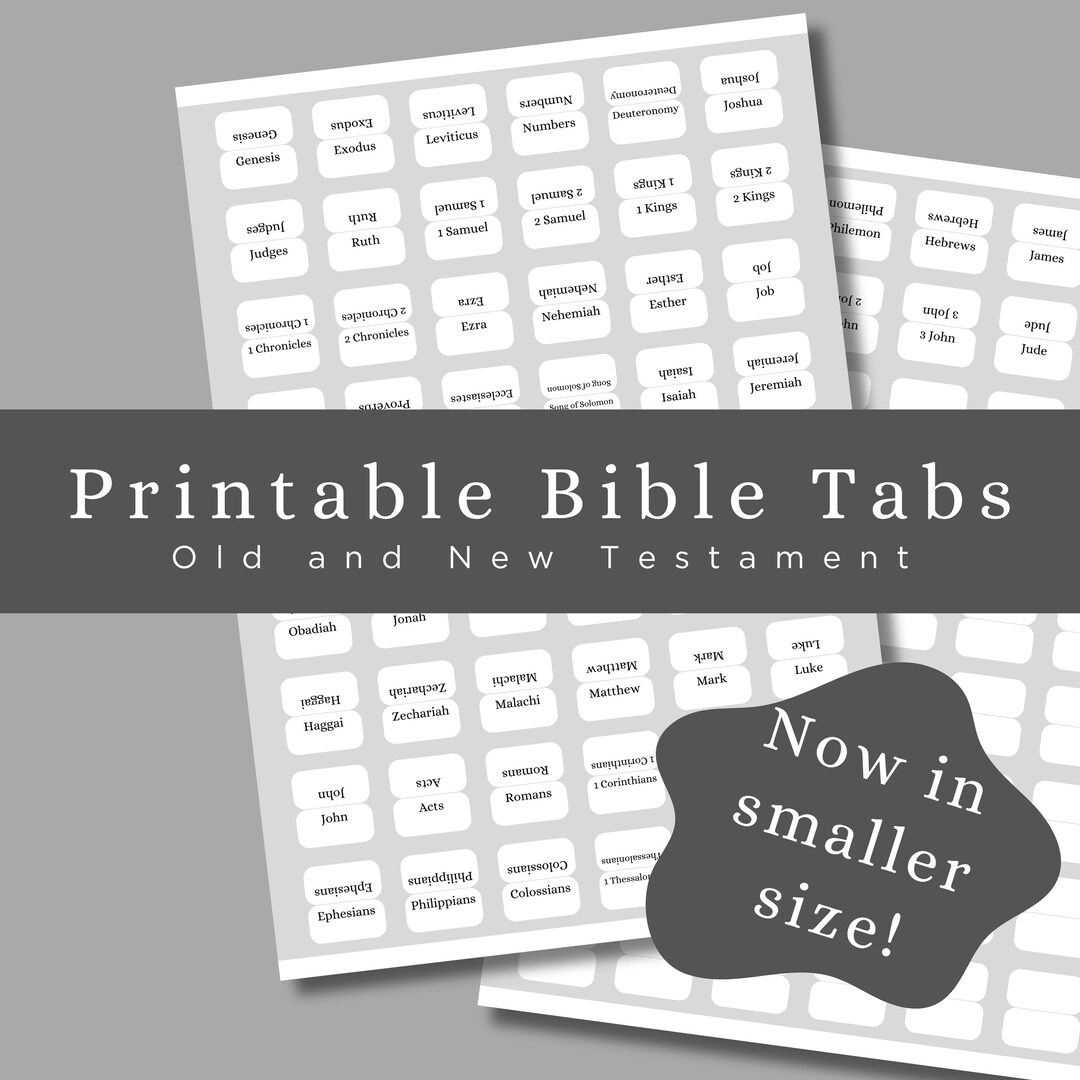 Printable Minimalist Bible Tabs (1 Inch) for Scripture Journaling and ...