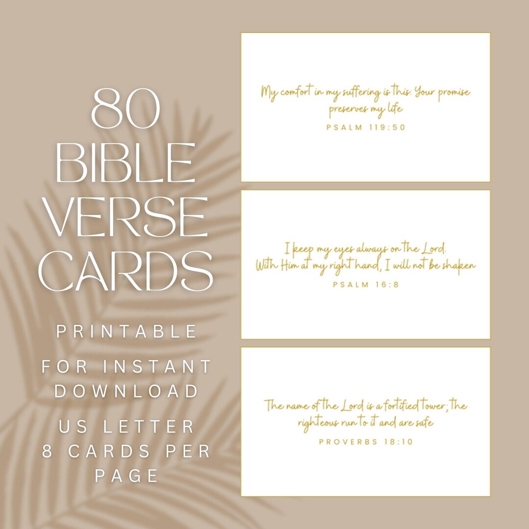 80 Bible Verse Cards Minimalist Memory Verse Christian Journaling Mini ...