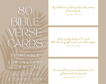 80 Bible Verse Cards Pastel Memory Verse Christian Journaling Mini ...