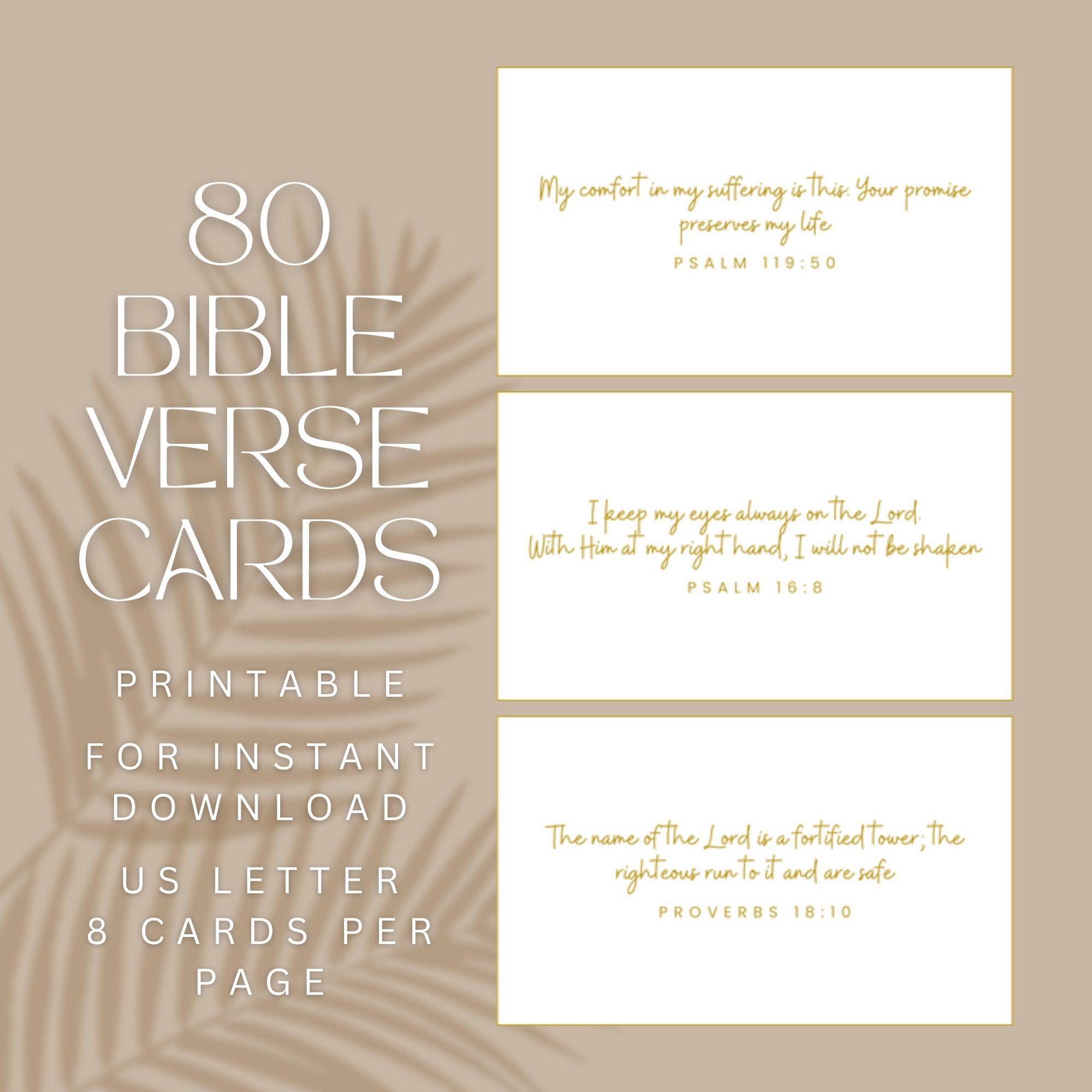 80 Bible Verse Mini Cards Minimalist | Memory Verse | Christian ...