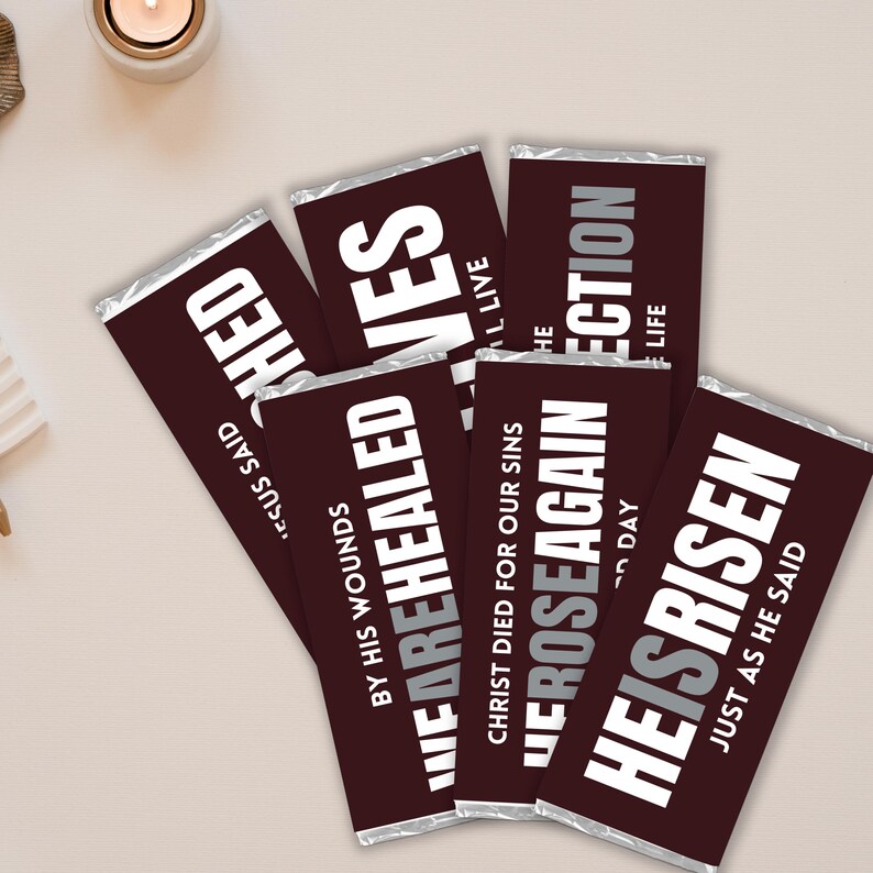 Printable Chocolate Bar Wrapper With Bible Verses | Easter Candy Bar ...