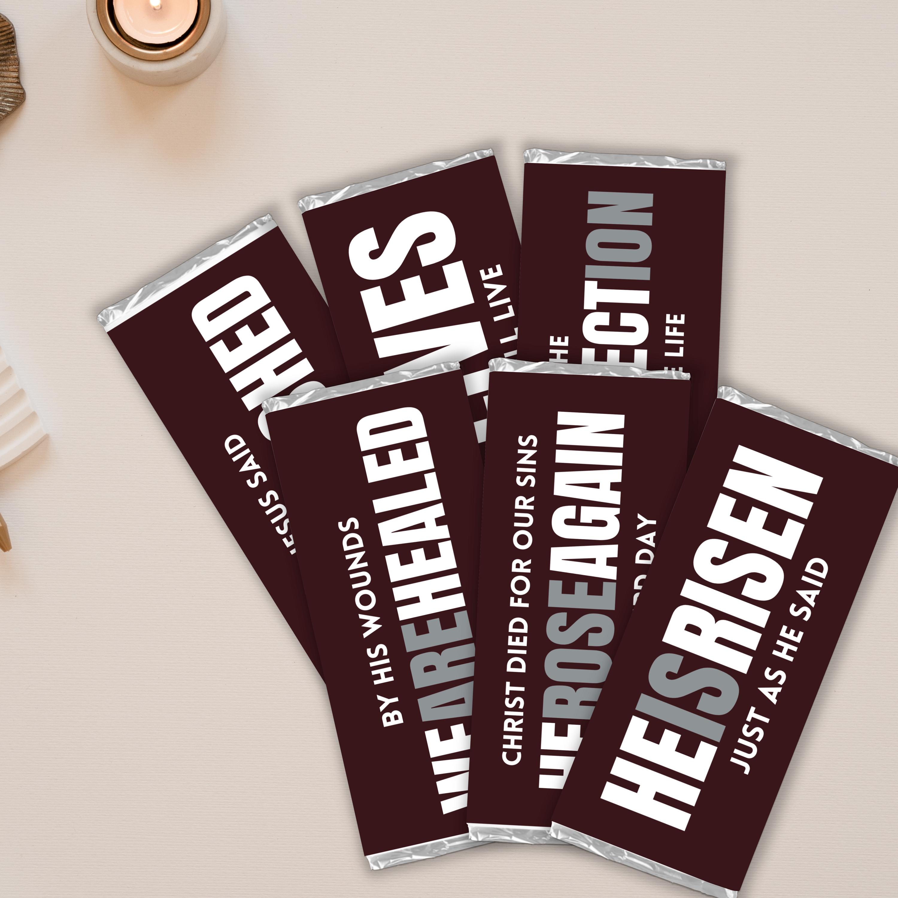 Printable Chocolate Bar Wrapper With Bible Verses | Easter Candy Bar ...